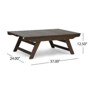 Christopher Knight Home Kailee Outdoor Wooden Coffee Table, Gray Finish