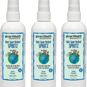 earthbath, Hot Spot Relief Spray - Tea Tree Oil Hot Spot Treatment for Dogs, Best Dog Shampoo for Itching & Skin Conditions, Made in USA, Cruelty Free Itch Relief for Dogs - 8 Oz (3 Pack)