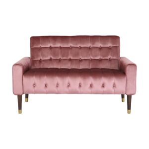 christopher knight home aubrie tufted velvet loveseat tipped tapered legs, blush and gold finish