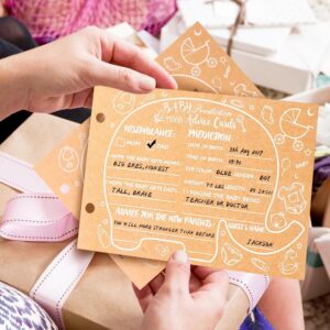 OurWarm 40Pcs Baby Shower Advice Cards, Baby Predictions and Advice Cards, Baby Shower Guest Book Girl Boy, Advice for New Parents Baby Shower