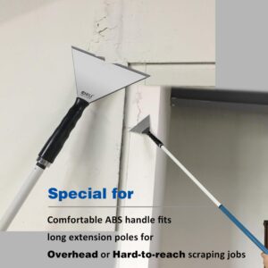 CHILI TOOLS 7" Stainless Steel Chisel Pole Scraper, Overhead Paint Scraper for Wallpaper Ceiling Paint Removal, Made in Taiwan