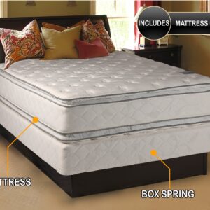 Dream Solutions USA Brand Double-Sided PillowTop Gentle Plush Mattress Only with Mattress Cover Protector Included - Fully Assembled, Orthopedic, Long Lasting Comfort (Queen 60"x80"x12")