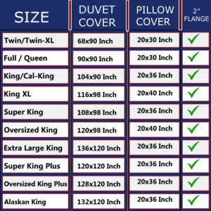 eBeddy Linens 800 Thread Count Ultra Silky Soft Egyptian Cotton Oversized King 120x98 Size 3-Pieces Duvet Cover Hidden Zipper Closer & Corner Ties Durable and Fade Resistant White Solid