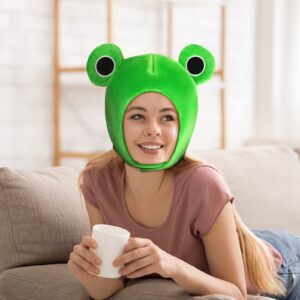 Cute Plush Frog hat Scarf Cap Ears Winter ski hat Full Headgear Novelty Party Dress up Cosplay Costume Green