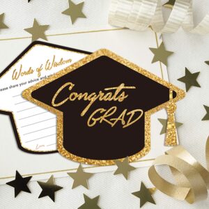 Yuzi-n Graduation Advice Cards for The Graduate (50 Pack), High School or College Graduation Party Games Decorations Supplies, Well Wishes Cards for Graduates