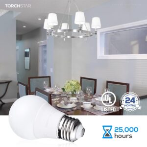 TORCHSTAR 12-Pack 5.5W A15 LED Light Bulbs, 40 Watt Equivalent, 5000K Daylight, E26 Medium Base, G45 Bulb Shape, for Ceiling Fan, Desk Lamp, Vanity Mirror