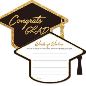 yuzi-n graduation advice cards for the graduate (50 pack), high school or college graduation party games decorations supplies, well wishes cards for graduates