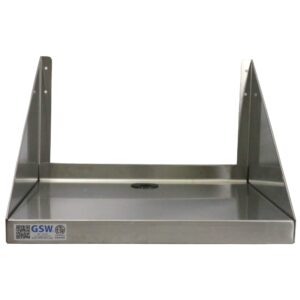 gsw stainless steel reinforced edge wall mount microwave oven wall shelf nsf approved (18" w x 18" l x 12" h)