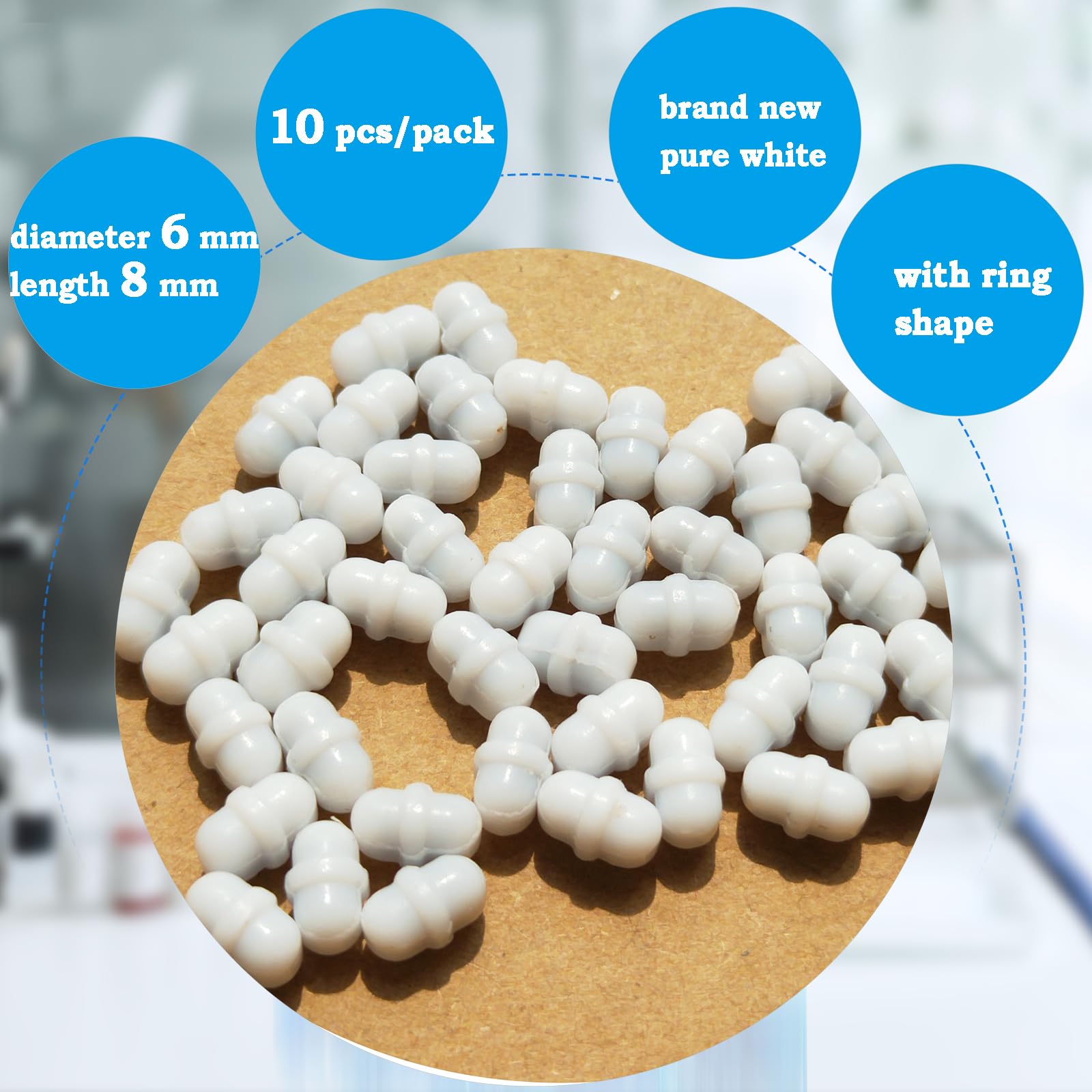 10 PCS Magnetic Stirrer Stir Bar PTFE Magnetic Mixer Stir Bars (Diameter 4mm,Length 8mm)