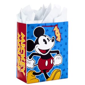 hallmark 13" large disney gift bag with tissue paper for birthdays, baby showers, or any occasion (mickey mouse)