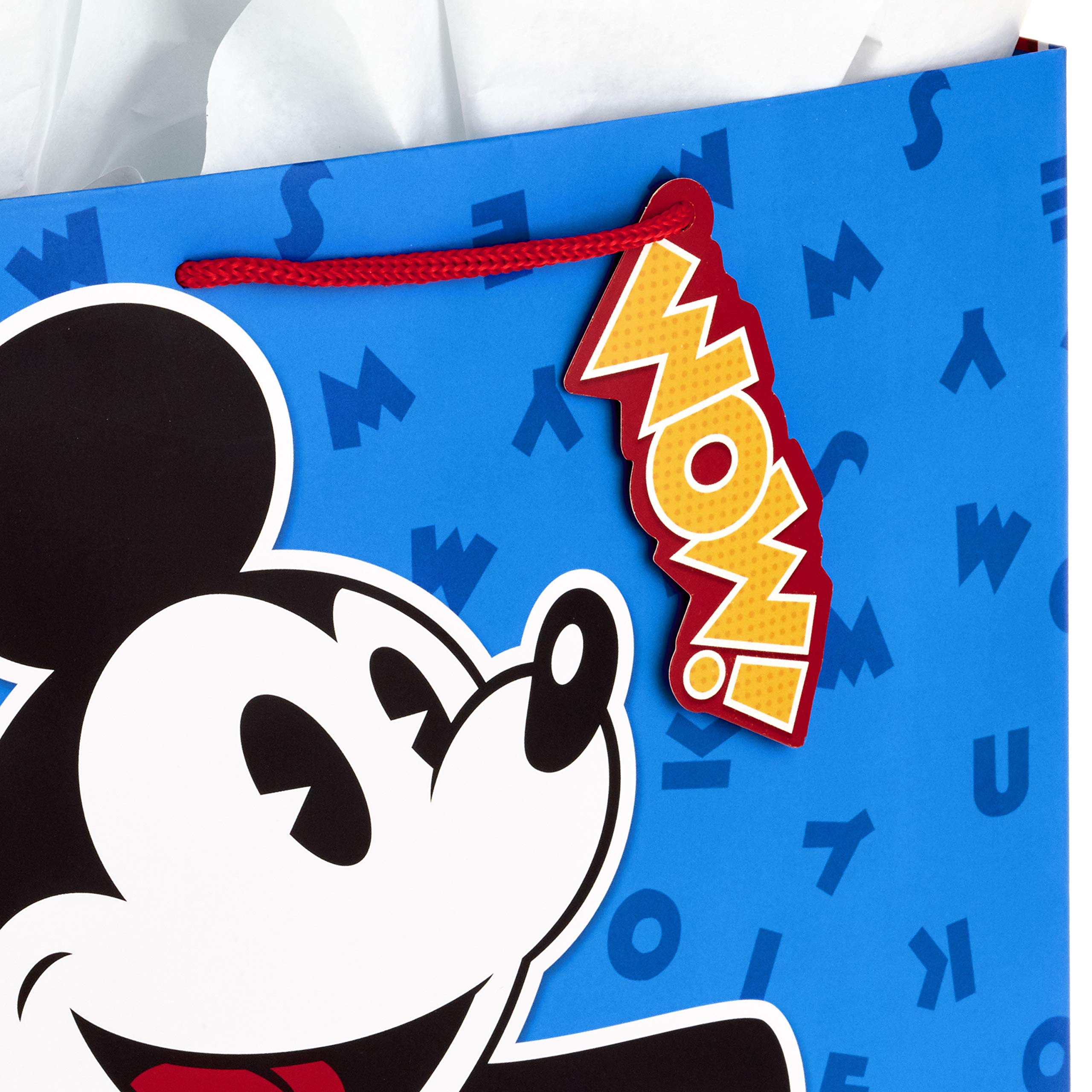 Hallmark 13" Large Disney Gift Bag with Tissue Paper for Birthdays, Baby Showers, or Any Occasion (Mickey Mouse)