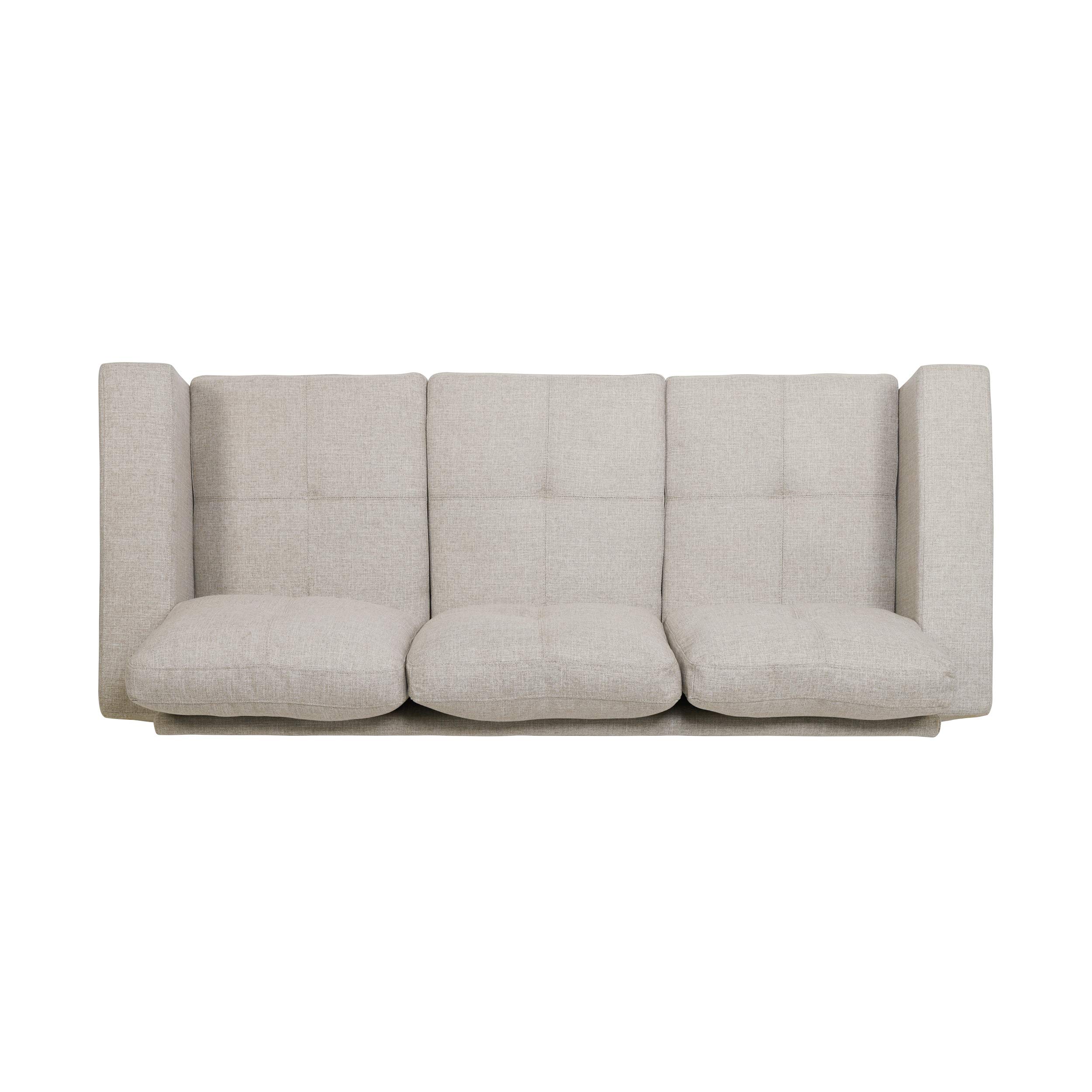 Christopher Knight Home Viviana Three Seater Sofa with Wood Legs, Beige and Natural Finish