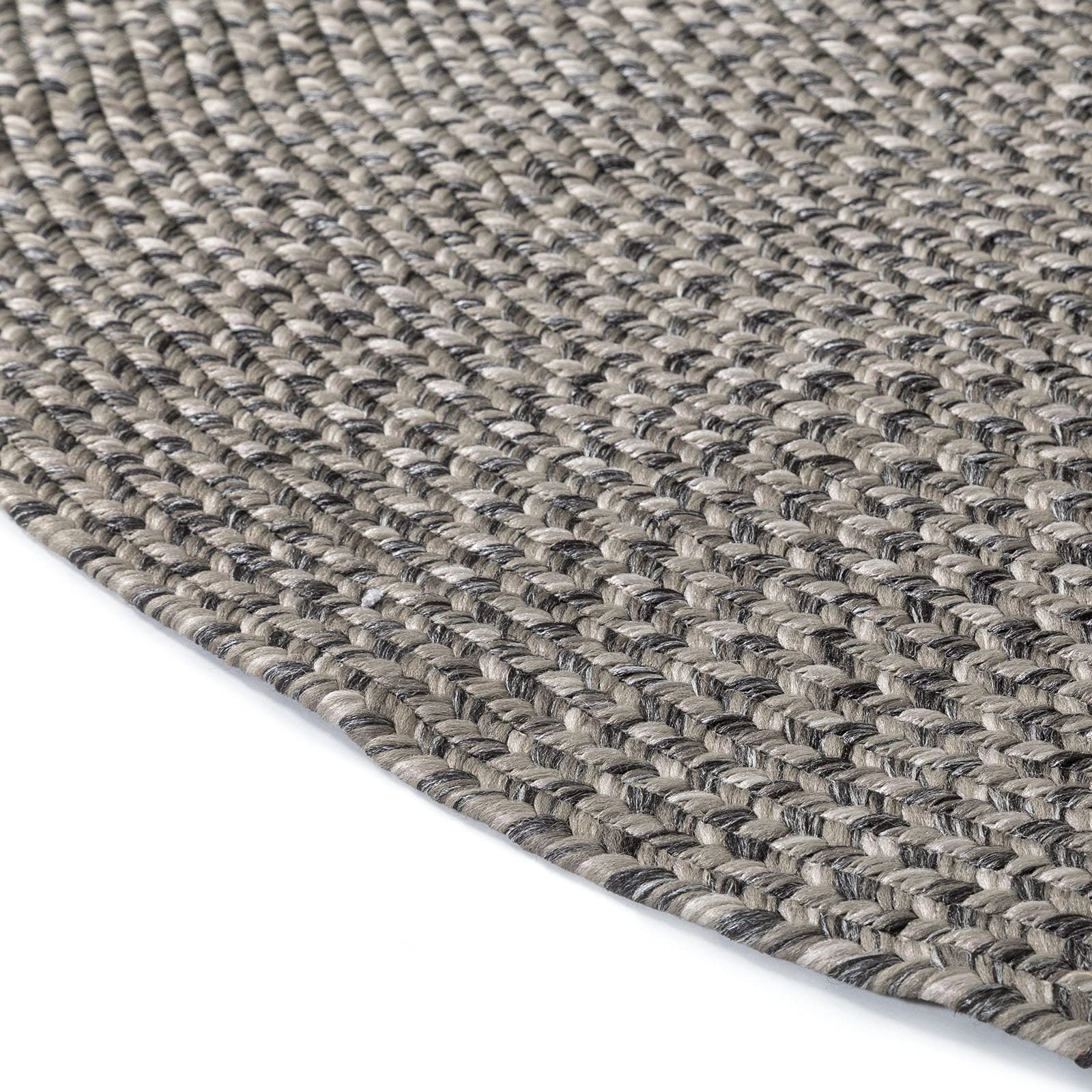 DECOMALL Azure Braided Round Indoor Outdoor Area Rugs, 6’ Round Grey