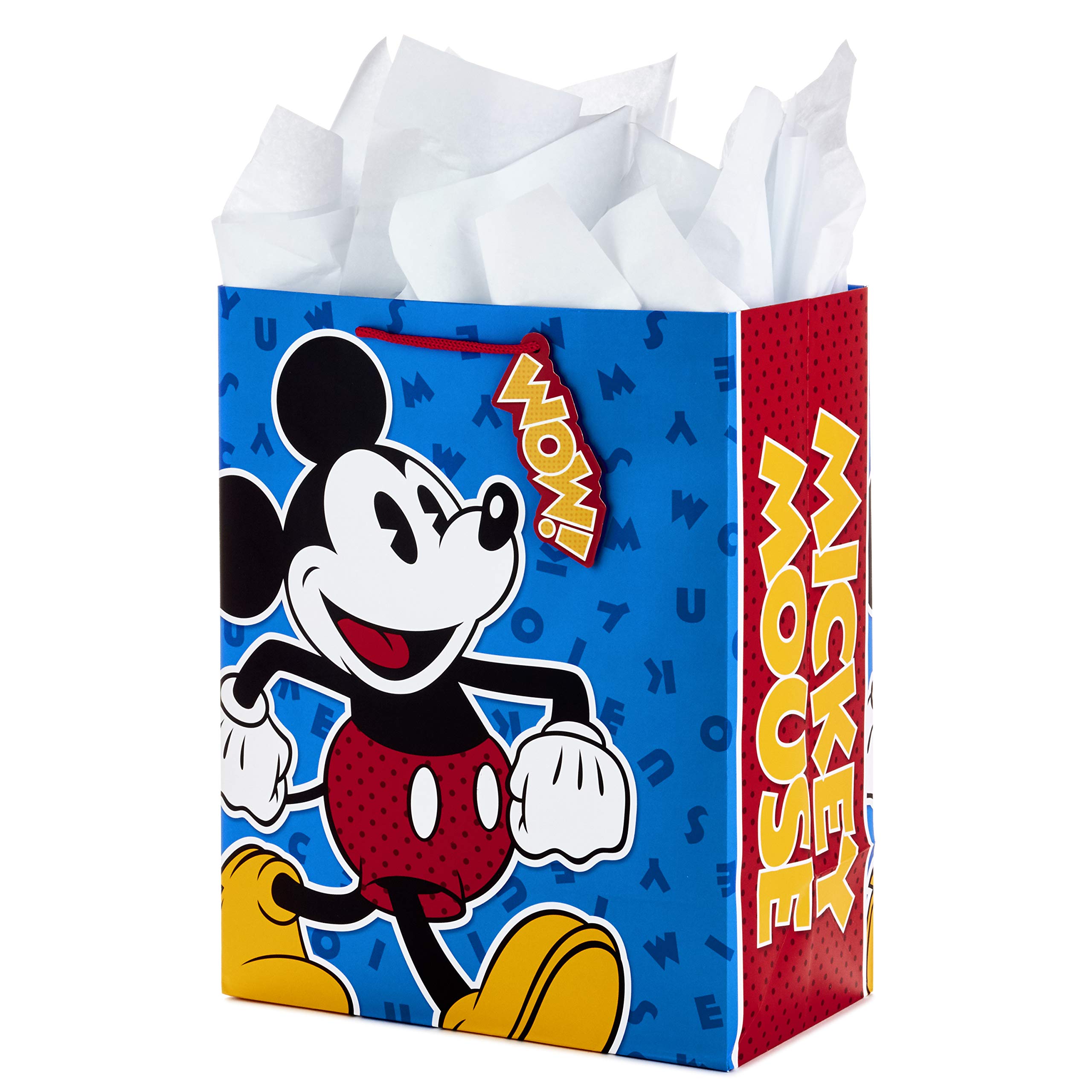 Hallmark 13" Large Disney Gift Bag with Tissue Paper for Birthdays, Baby Showers, or Any Occasion (Mickey Mouse)