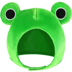 cute plush frog hat scarf cap ears winter ski hat full headgear novelty party dress up cosplay costume green