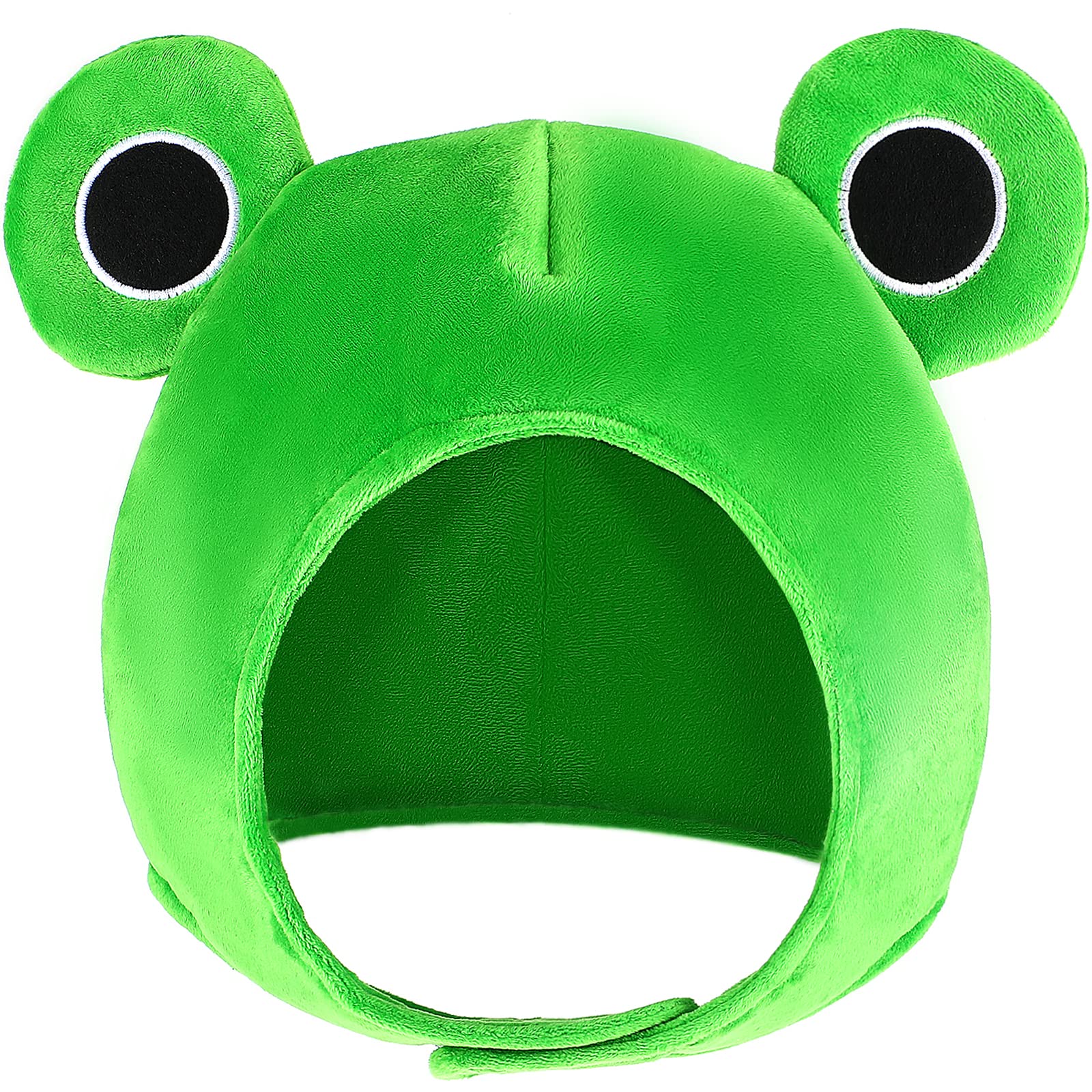 Cute Plush Frog hat Scarf Cap Ears Winter ski hat Full Headgear Novelty Party Dress up Cosplay Costume Green