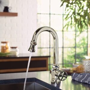 Moen S52003 Paterson One-Handle Pulldown Bar Faucet with Power Clean, Includes Interchangeable Handle, Chrome