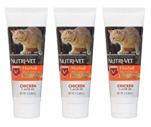 nutri-vet 3 pack of hairball paw-gel for cats, 3 ounces each, chicken flavor