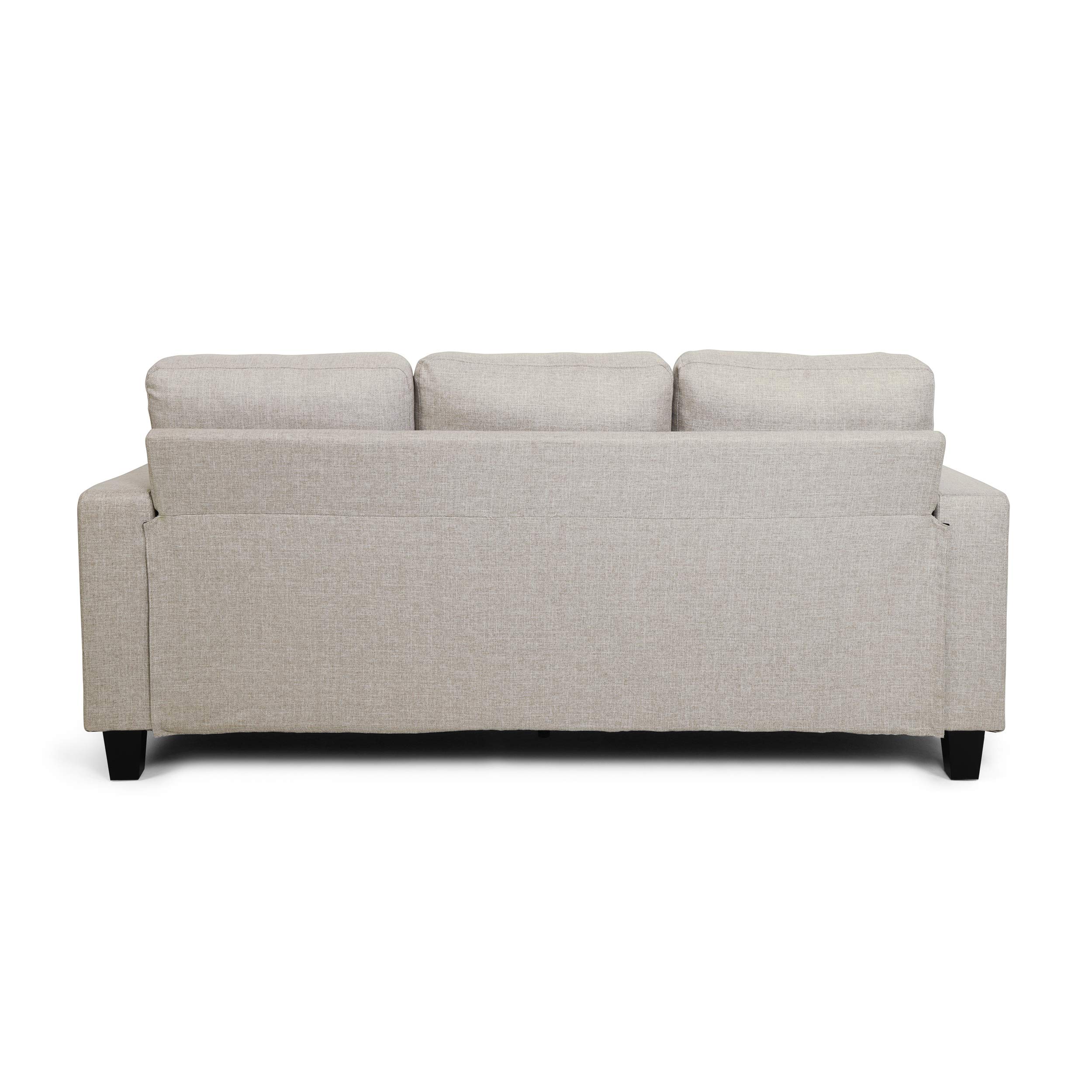 Christopher Knight Home Viviana Three Seater Sofa with Wood Legs, Beige and Natural Finish