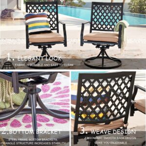 LOKATSE HOME Patio Swivel Dining Chair Set of 2 Outdoor Metal Rocker Chair Bistro Furniture with Cushion