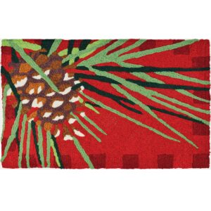 jellybean modern indoor / outdoor mat home comfort rugs 20" x 30" rectangle pine cone & needles