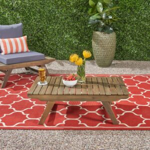 Christopher Knight Home Kailee Outdoor Wooden Coffee Table, Gray Finish