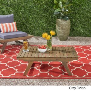 Christopher Knight Home Kailee Outdoor Wooden Coffee Table, Gray Finish