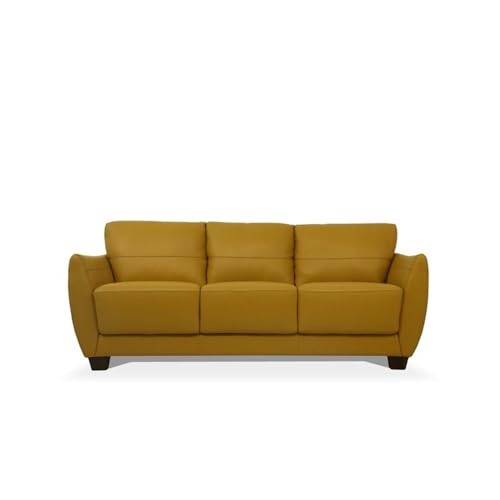 Acme Valeria Leather Sofa in Mustard