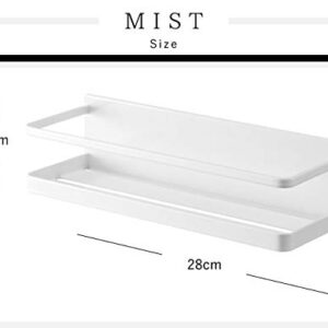 Yamazaki Industries Mist 4237 Magnetic Bathroom Rack, Wide, White, Approx. W 11.0 x D 3.7 x H 3.1 inches (28 x 9.5 x 8 cm), Bathroom Rack, Bathroom Storage, Hook Included