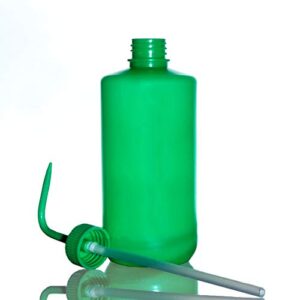 Deschem 500ml Color Plastic Washing Bottle,Lab Green LDPE Wash Bottle,Bent Mouth