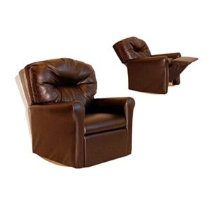 Dozydotes Contemporary Brown Leather Like Rocker Recliner