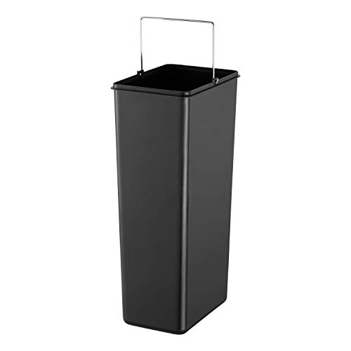 BLACK+DECKER BXBN0004GB 20L Metallic Grey Slimline Pedal Bin with Soft Close Lid, Stainless Steel, 56cm x 22cm x 36cm