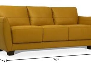 Acme Valeria Leather Sofa in Mustard