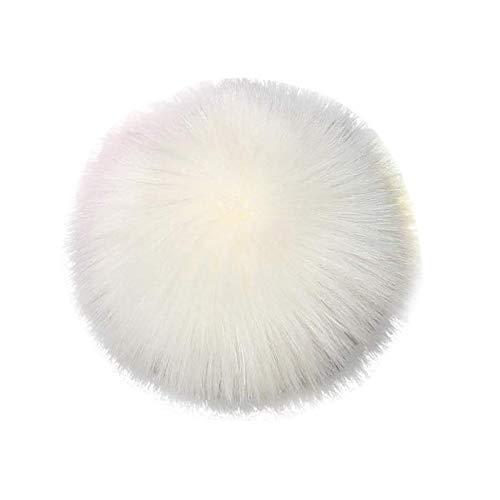 Chris.W 12pcs White Artificial Rabbit Fur Pom Poms Ball for Handbag Pendant Keychain Decoration (2-3/4inch)