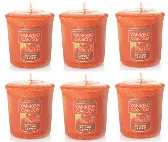 Yankee Candle Scented Votive Candle 1.75 Oz. Autumn Leaves. 6 Set.