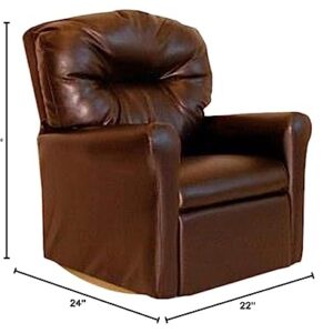 Dozydotes Contemporary Brown Leather Like Rocker Recliner