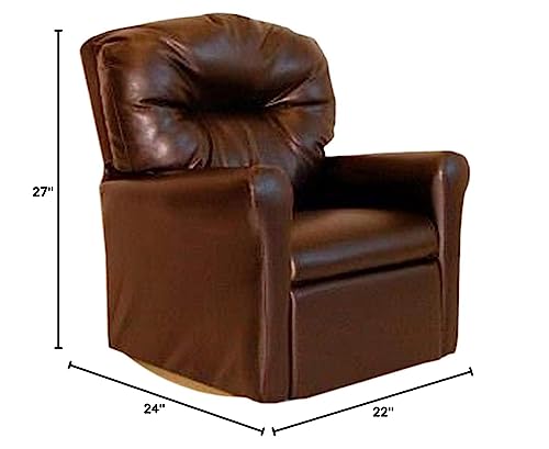 Dozydotes Contemporary Brown Leather Like Rocker Recliner