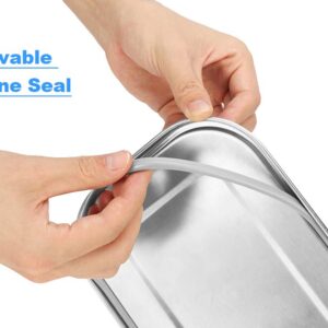 G.a HOMEFAVOR Stainless Steel Bento Lunch Food Box Container, Large 1400ML Metal Bento Lunch Box Container - Lockable Clips to Leak Proof - BPA-Free - Dishwasher Safe