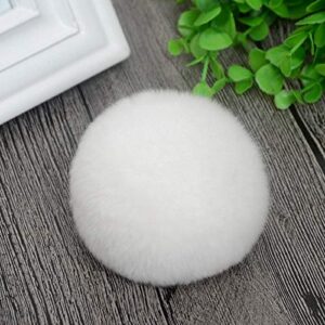 Chris.W 12pcs White Artificial Rabbit Fur Pom Poms Ball for Handbag Pendant Keychain Decoration (2-3/4inch)