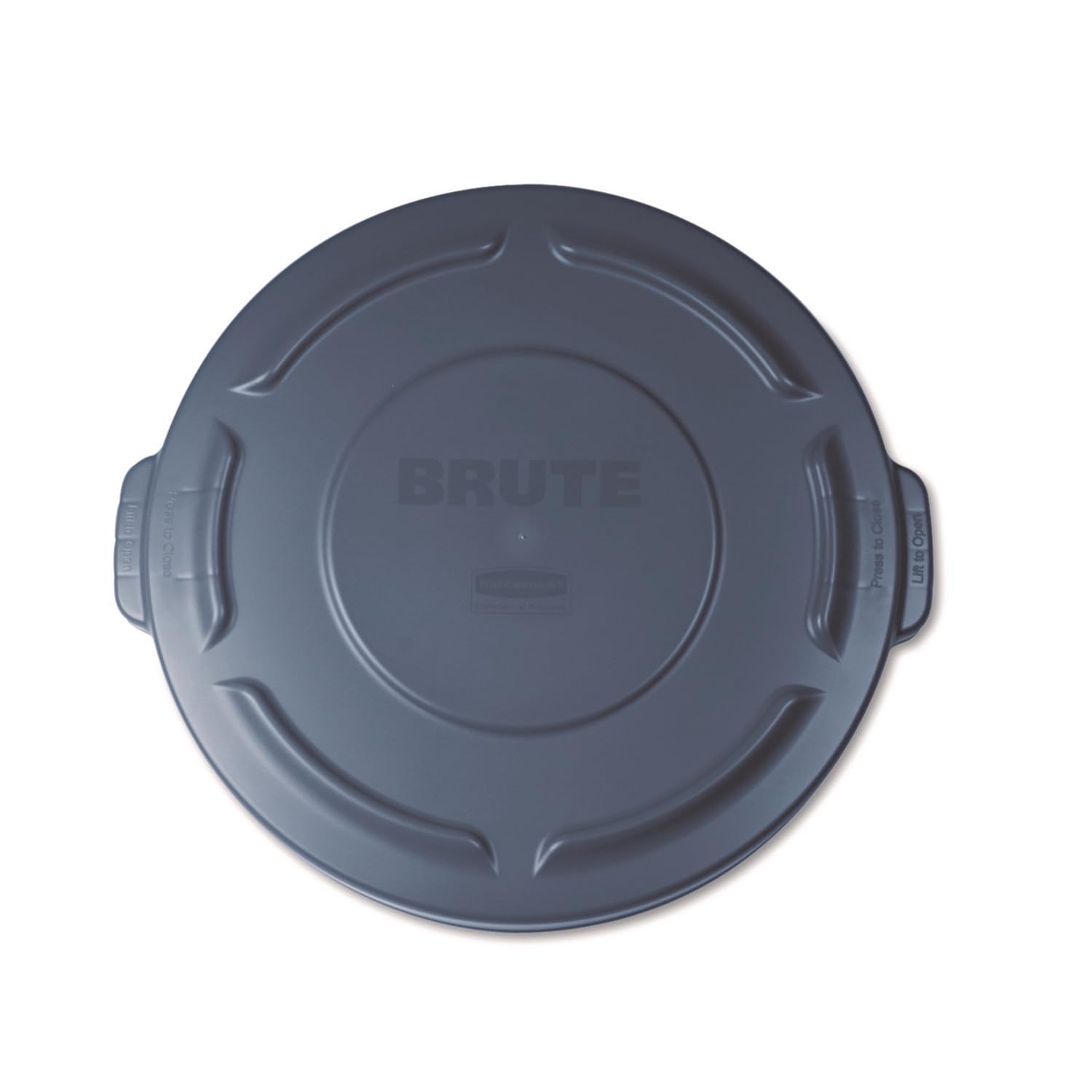 Rubbermaid 263100GY Round Flat Top Lid, for 32-Gallon Round Brute Containers, Gray 22 1/4-Inch diam.