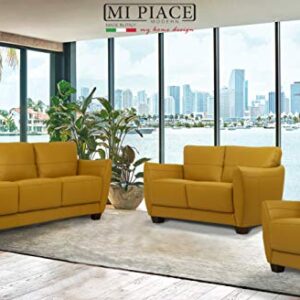 Acme Valeria Leather Sofa in Mustard