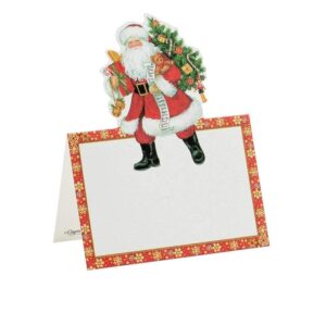 caspari lynn haney santa die-cut place cards, 24 included