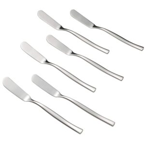 idotry 6-piece stainless steel butter knives, cheese/butter spreaders, 6.32-inch