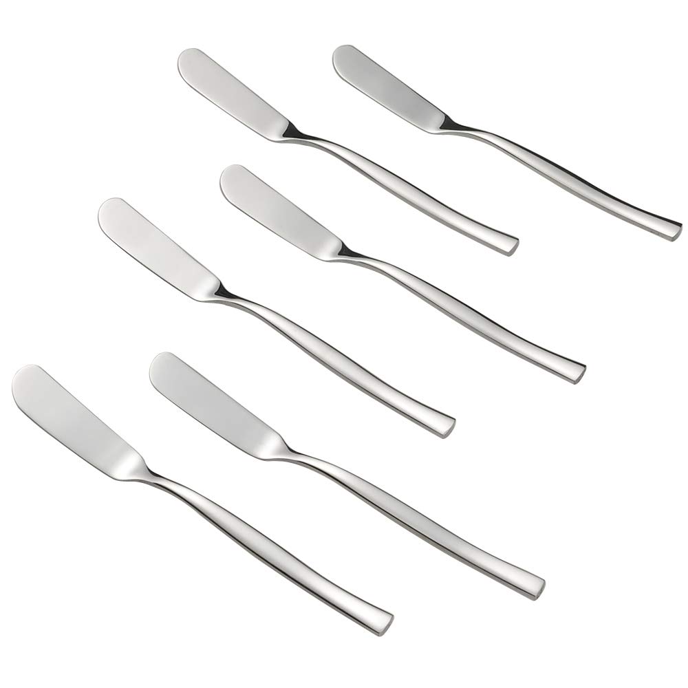 Idotry 6-Piece Stainless Steel Butter Knives, Cheese/Butter Spreaders, 6.32-INCH