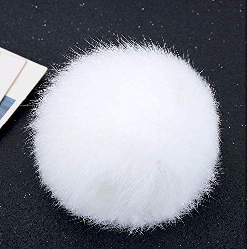 Chris.W 12pcs White Artificial Rabbit Fur Pom Poms Ball for Handbag Pendant Keychain Decoration (2-3/4inch)