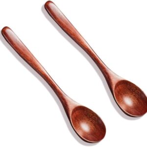 Ecloud Shop Wooden Chopsticks Spoon Set Korean Dinnerware Reusable Long Handle Spoons Chopsticks for Home Kitchen Restaurant (4 Sets)