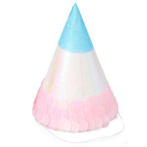 Bright Creations 50 Pack White Party Hats for Birthday - Blank Cone Hat for Painting, Crafts Supplies (6 in)