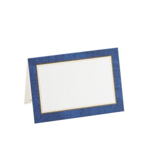 caspari moiré place cards in blue, 30 included