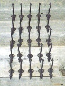 midwest craft house 25 rustic coat hooks 3" hat entry way hall tree keys storage organization cast iron