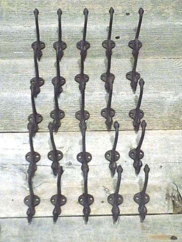 Midwest Craft House 25 Rustic Coat Hooks 3" HAT Entry Way Hall Tree Keys Storage Organization CAST Iron